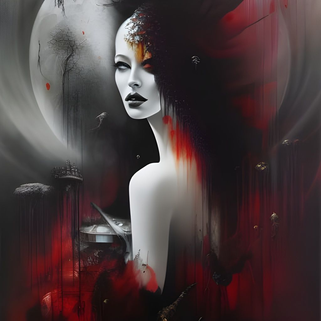 Bleeding Moon - AI Generated Artwork - NightCafe Creator