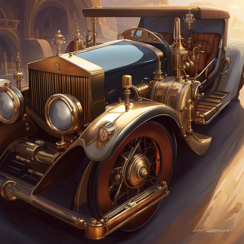 Steampunk Rolls Royce. - AI Generated Artwork - NightCafe Creator