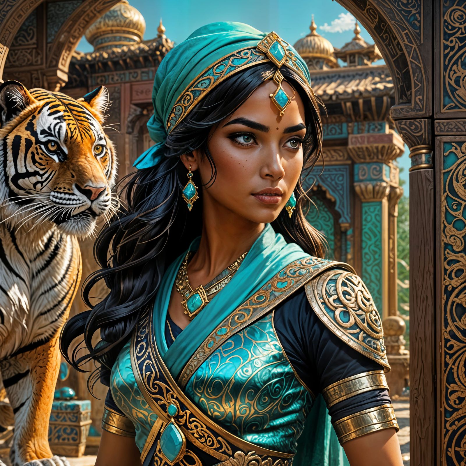 princess jasmine - Elegant Princess Ninja Surrounded by Glit...