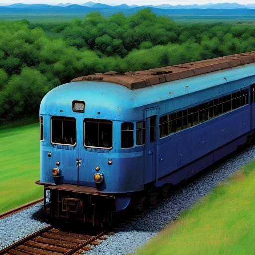 Blue train - AI Generated Artwork - NightCafe Creator