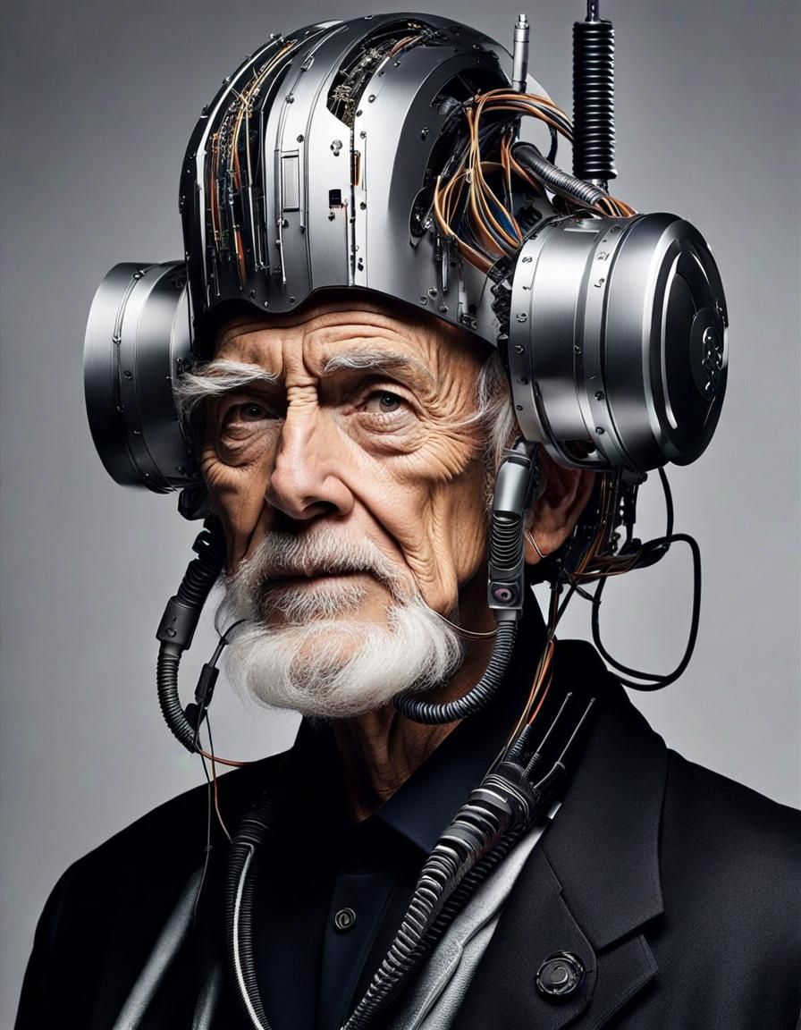 Futuristic Old Man - AI Generated Artwork - NightCafe Creator