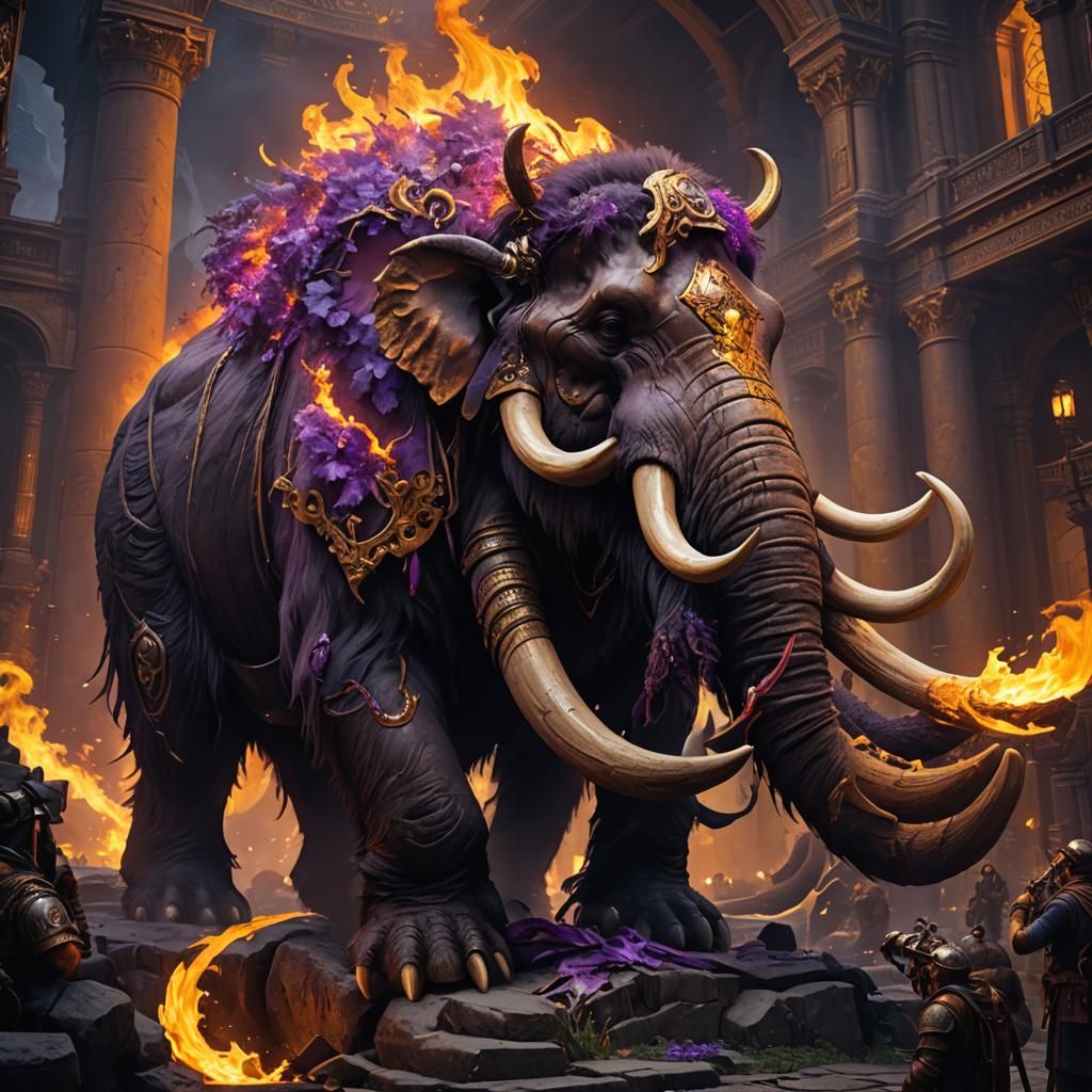 Remove the flame on the mammoth's shoulder - AI Generated Artwork ...