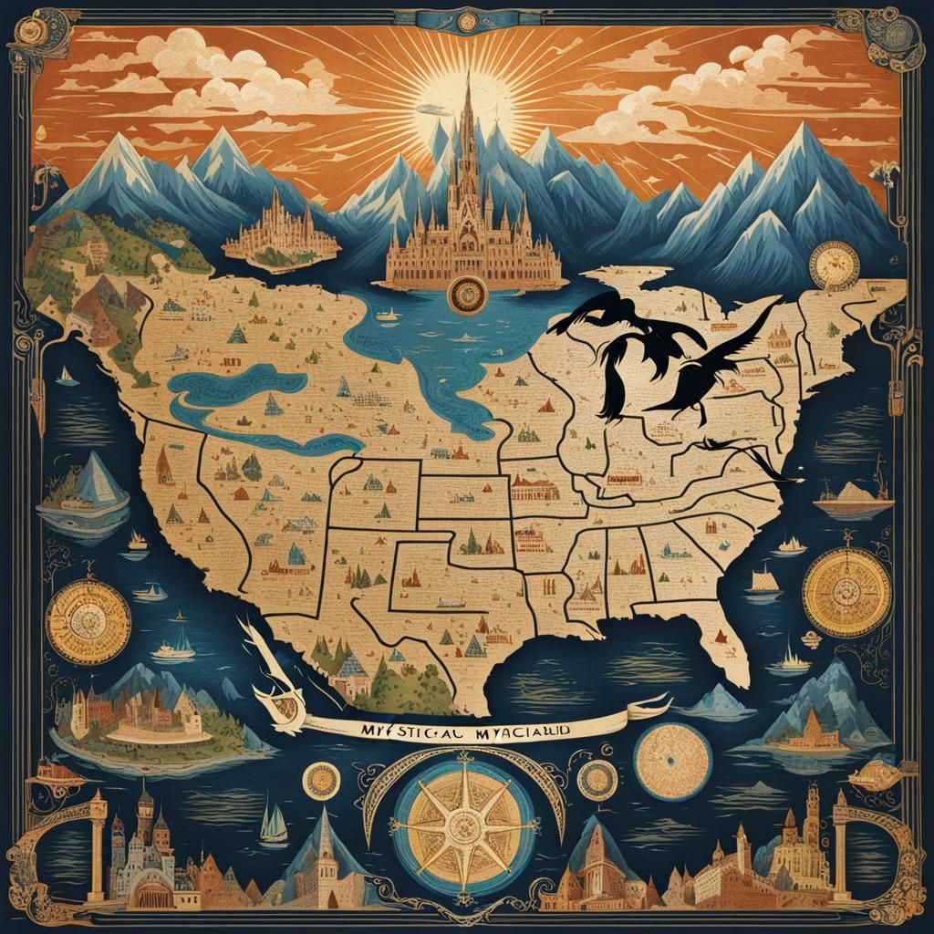 Cool mystical map - AI Generated Artwork - NightCafe Creator