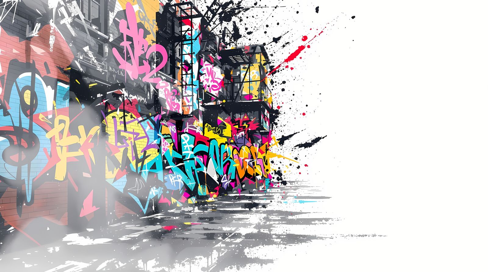 Urban Dissolution: Graffiti Splash Fade