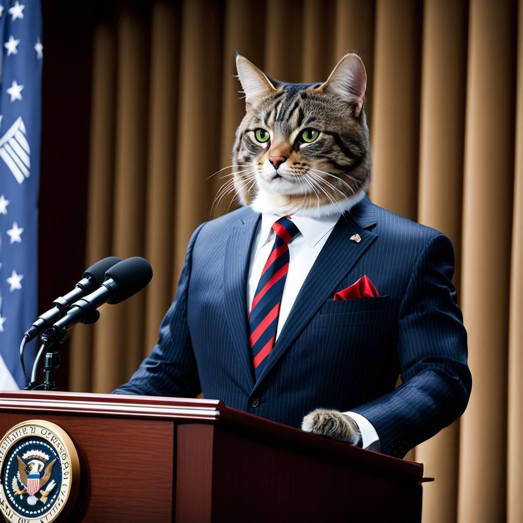 President kitty - AI Generated Artwork - NightCafe Creator
