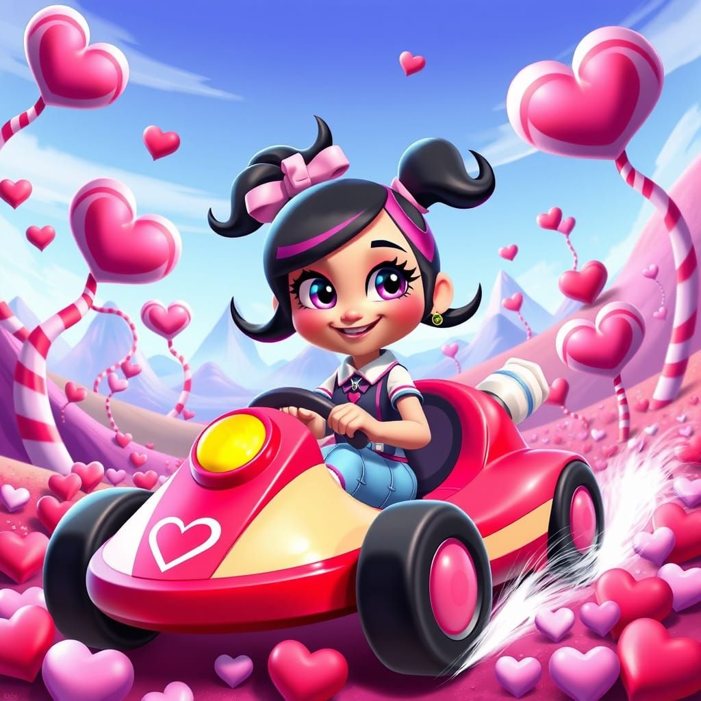 Kandy, a Sweet-toothed Little Girl; Drives her Candy Kart through the ...