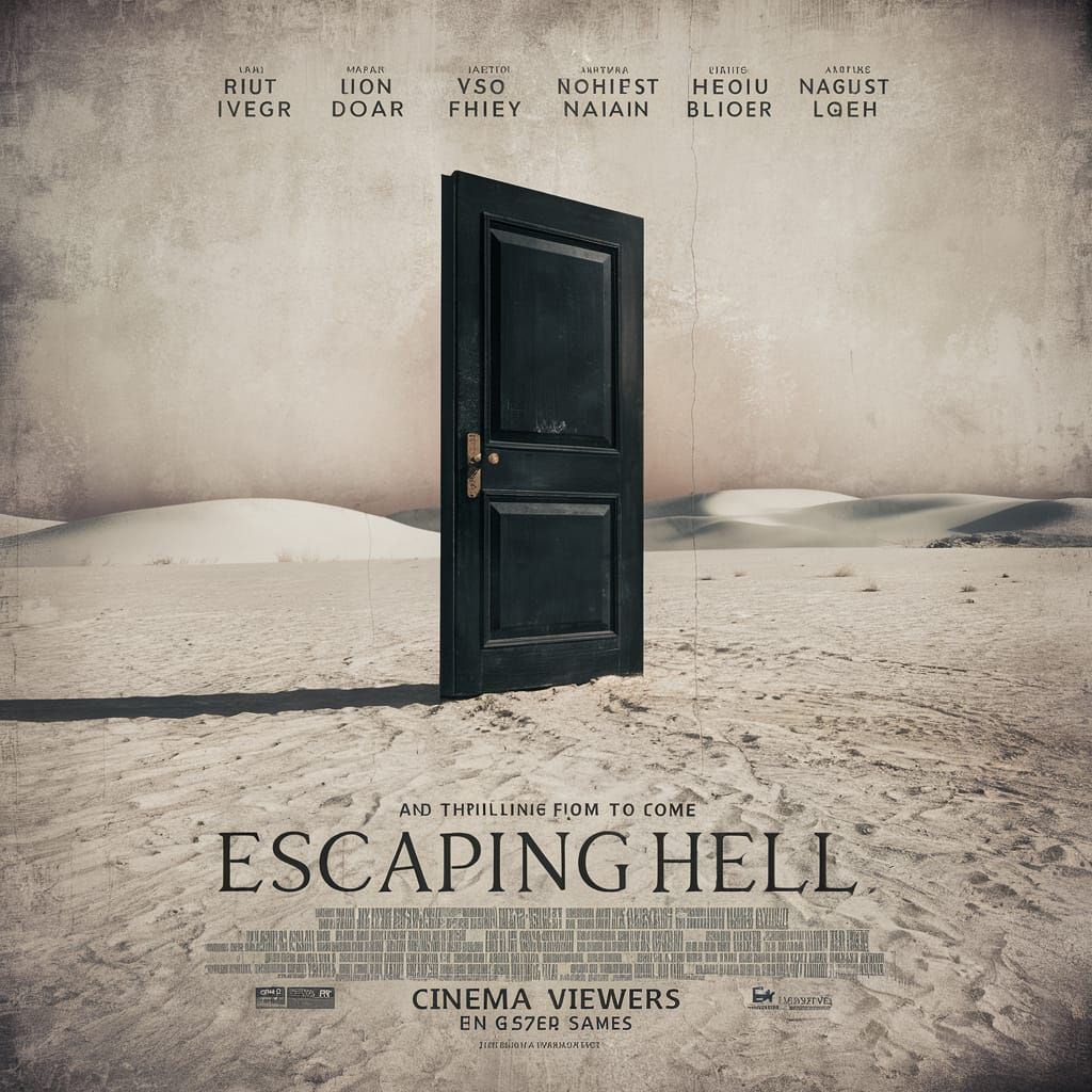 "Escaping hell", classy movie poster - AI Generated Artwork - NightCafe Creator