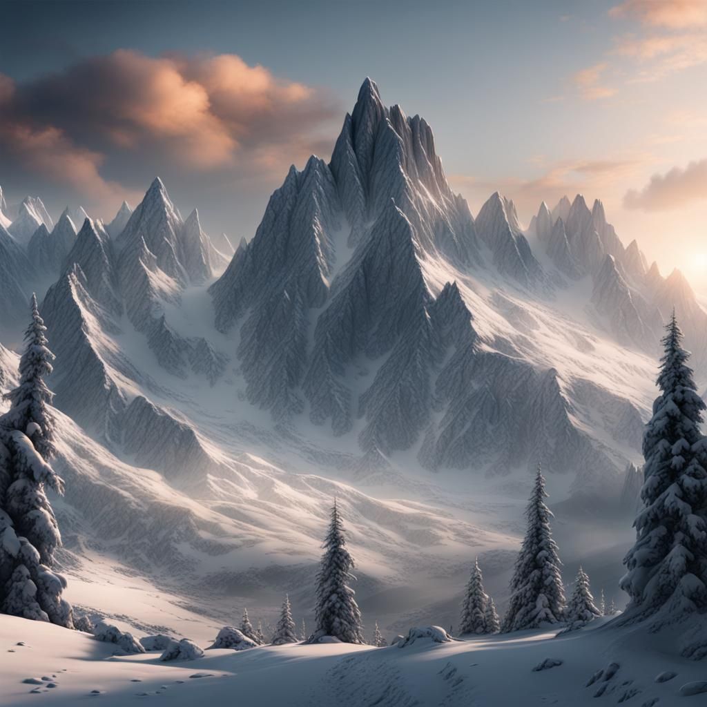 Beautiful snowy mountains - AI Generated Artwork - NightCafe Creator