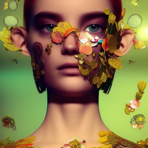 "Poetry” elaborate embellished; intricate detailed, collage ...