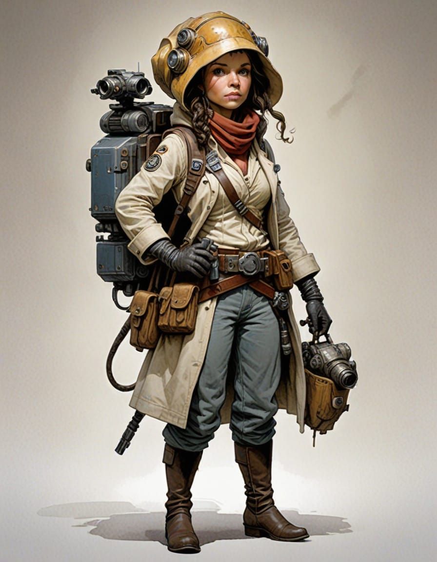 Sci-fi explorer - Galactic Adventurer in Cyberpunk Style