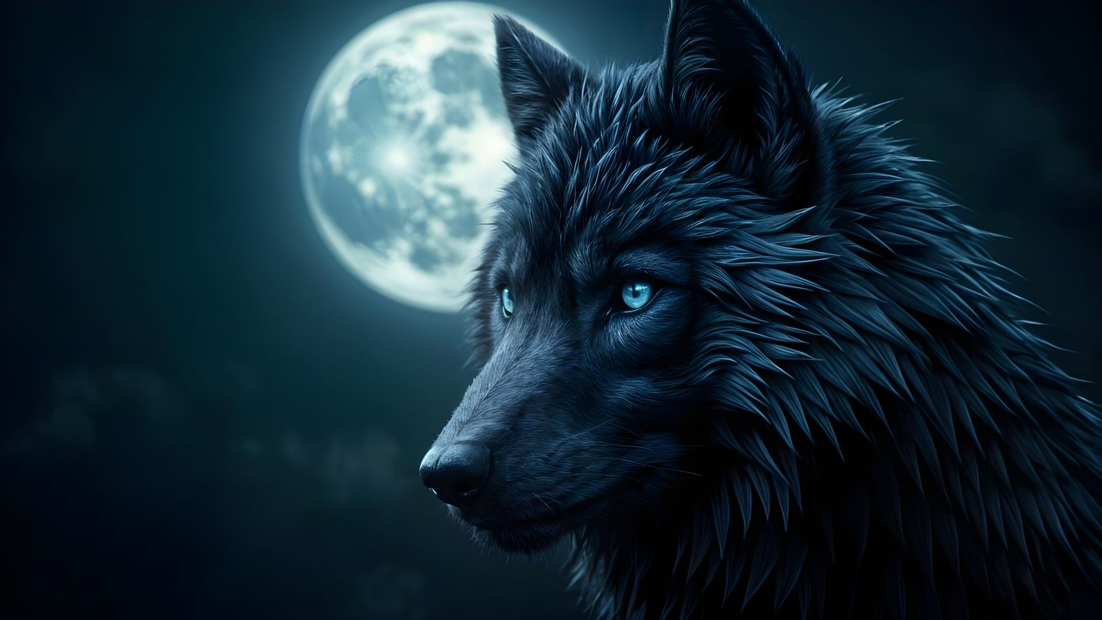 Lifelike 16K Portrait of a Dark Fur Timberwolf wit... - AI Art