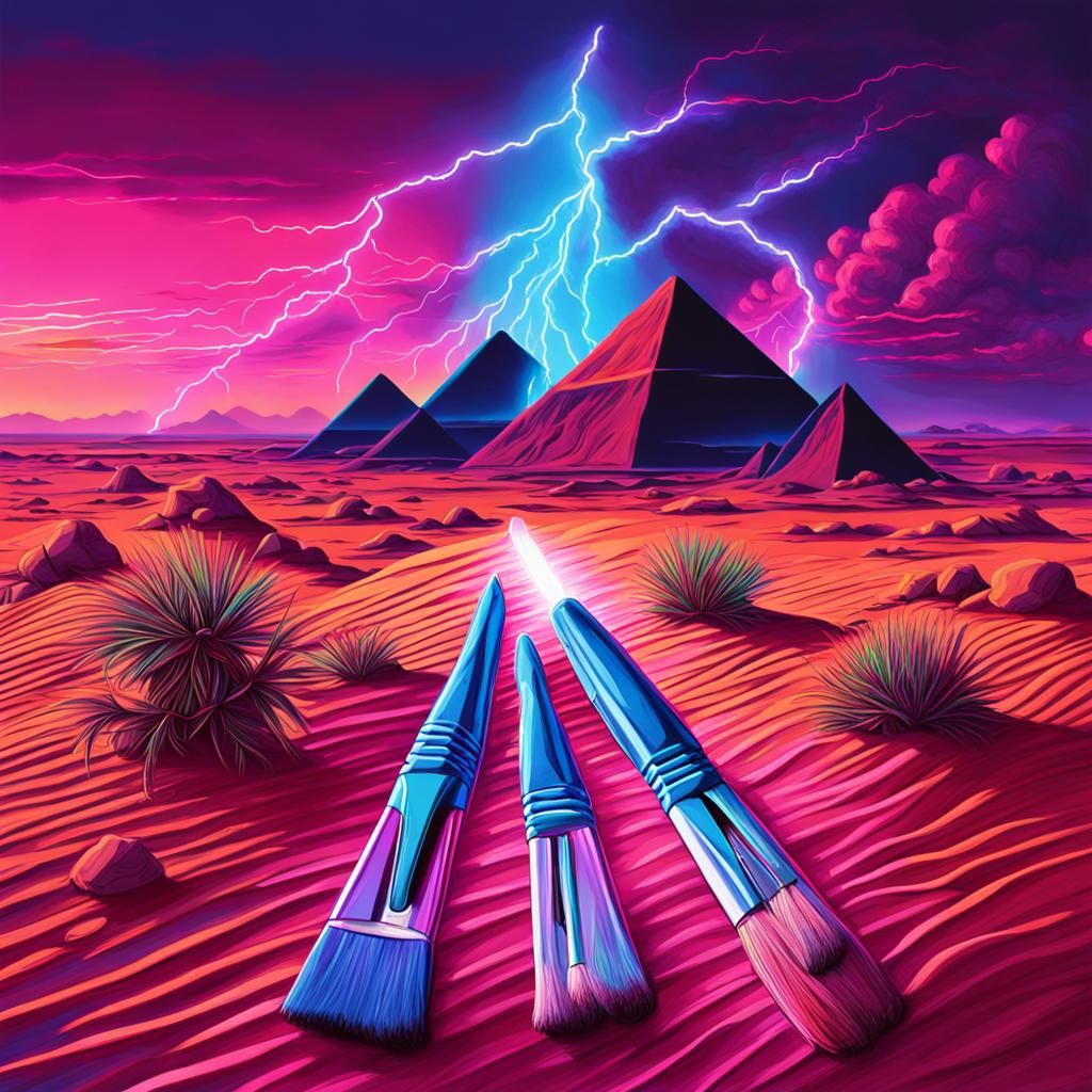 Paintbrushes & Pink Floyd - AI Generated Artwork - NightCafe Creator