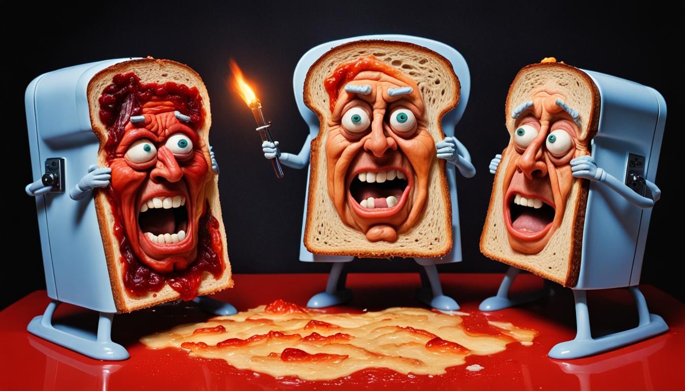 Evil Toast People Party - AI Generated Artwork - NightCafe Creator