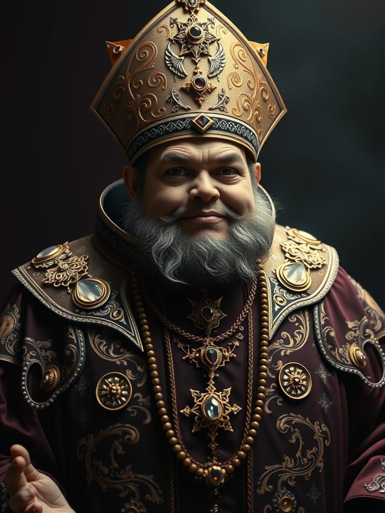 Hyperrealistic Image of an Evil Pope Figure - AI Art