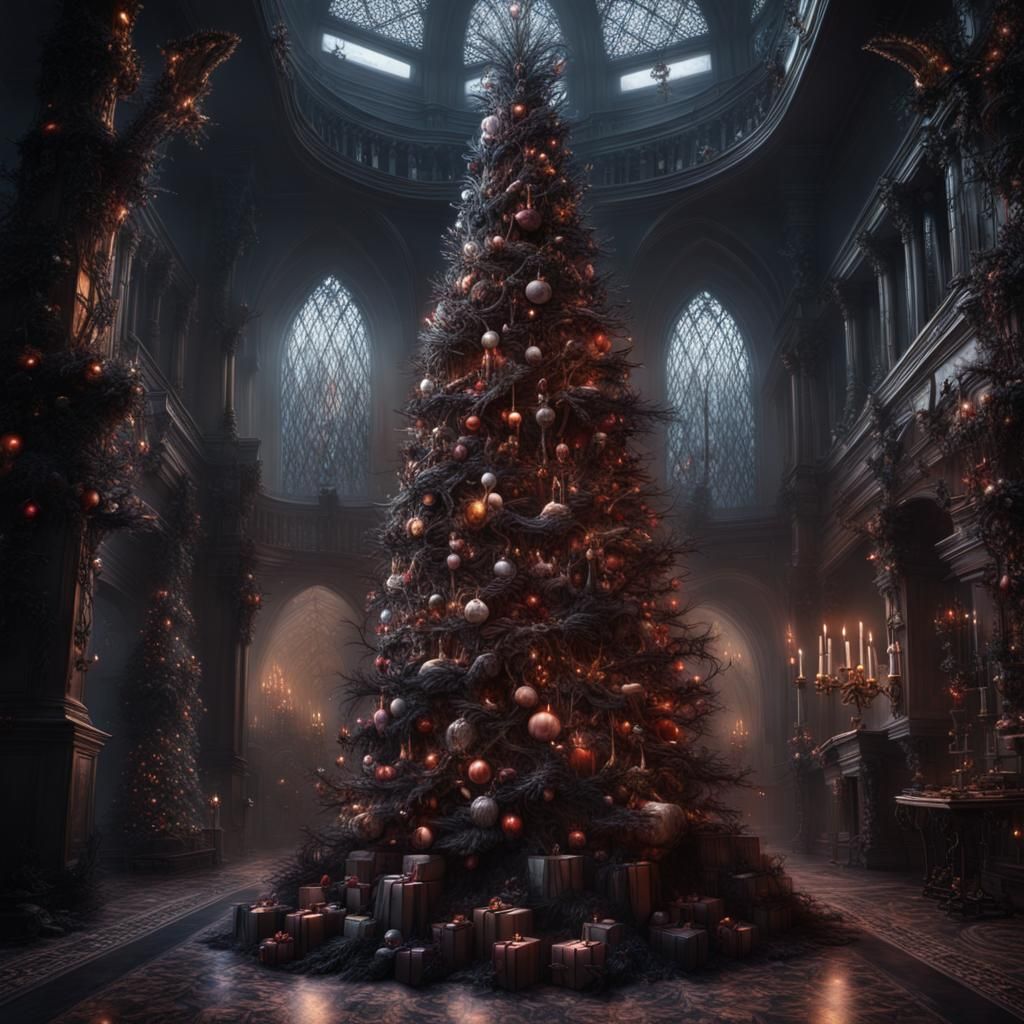 Goth Christmas Tree - AI Generated Artwork - NightCafe Creator