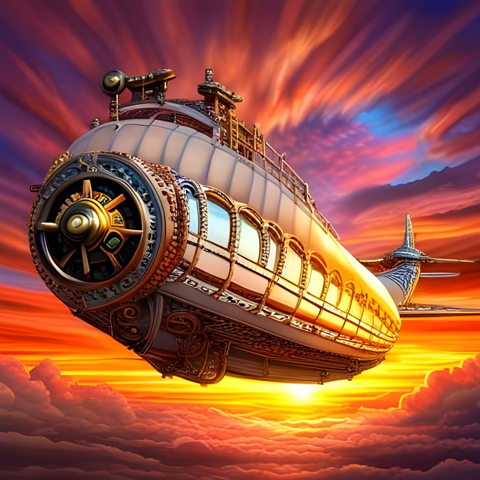 Steampunk Juggernaut Airship - AI Generated Artwork - NightCafe Creator
