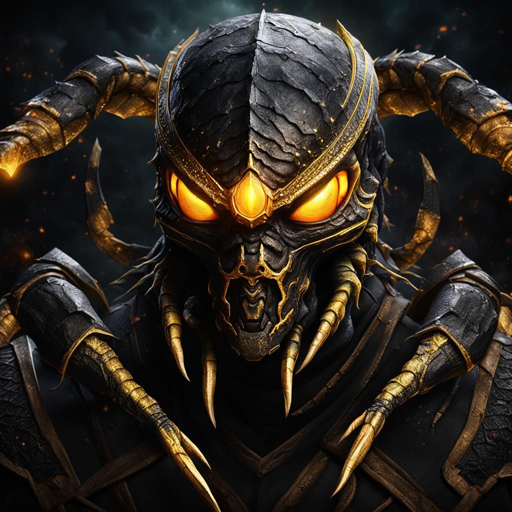 Photorealistic head shoulder portrait of a sinister evil Scorpion from ...