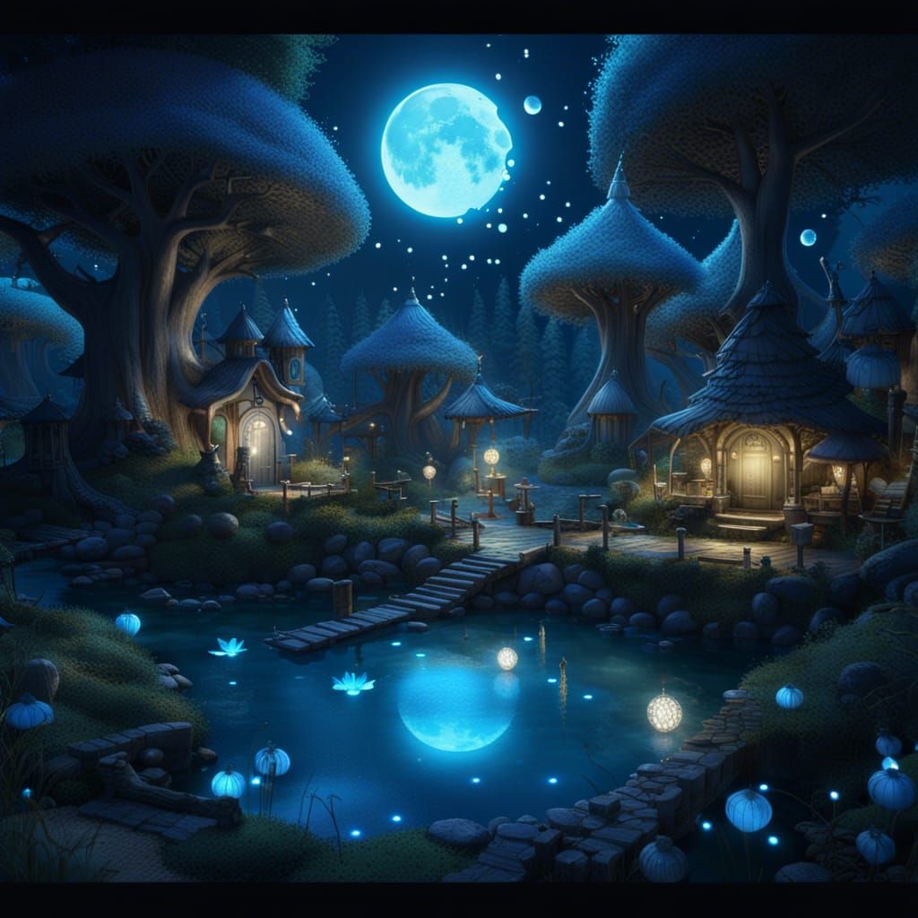 Fae Village - AI Generated Artwork - NightCafe Creator