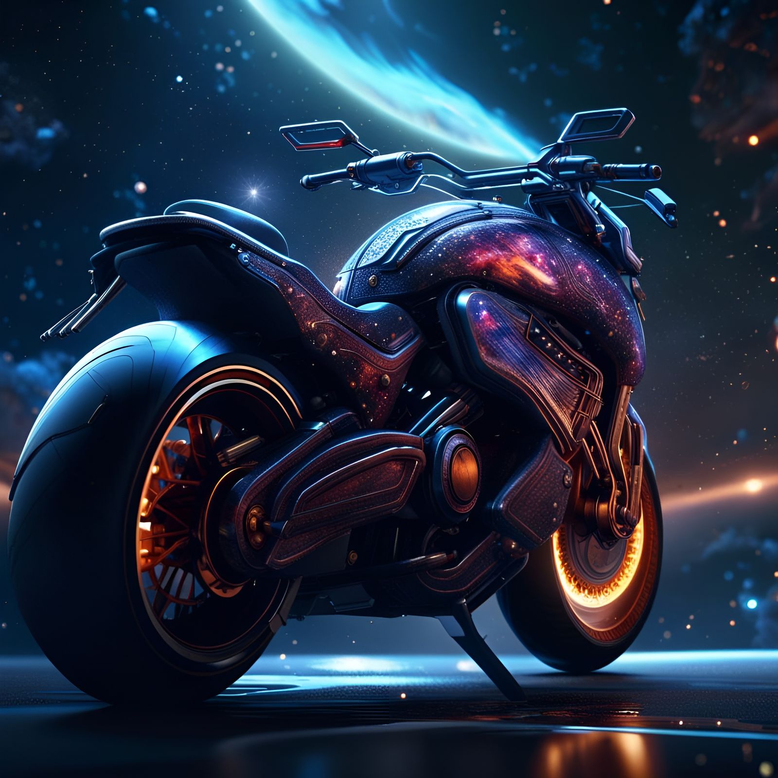 Space Motorcycle - AI Generated Artwork - NightCafe Creator