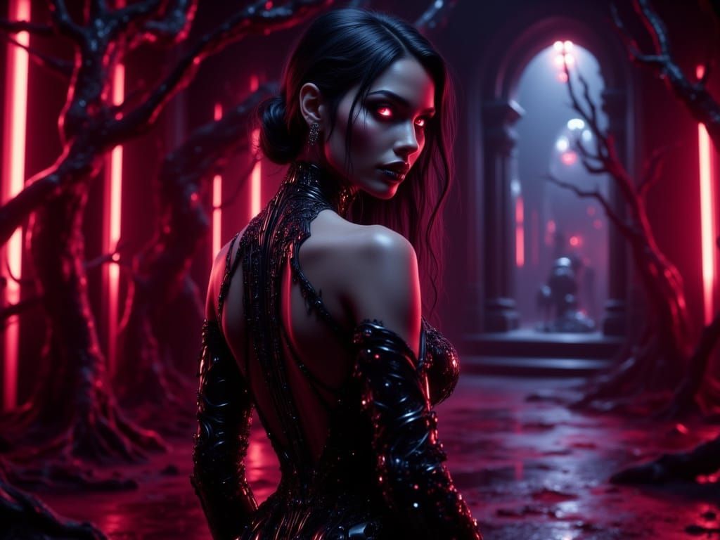 The Unseen Code - Victorian Cyborg Glimpse in a Cyberpunk Ha...