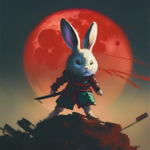 Adorable bunny Samurai - AI Generated Artwork - NightCafe Creator