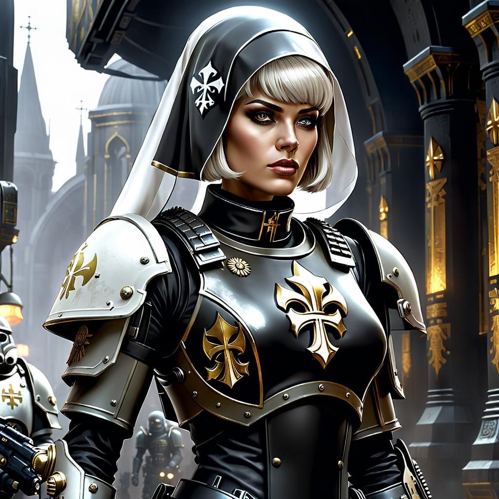 Warhammer 40k, Space Marine, futuristic soldier, beautiful young woman ...