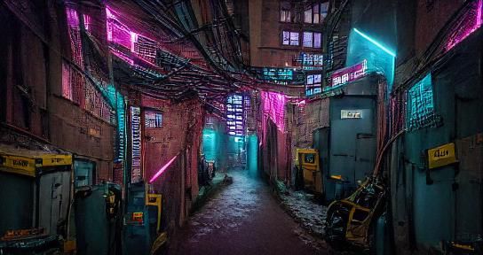 Cyberpunk alley - AI Generated Artwork - NightCafe Creator