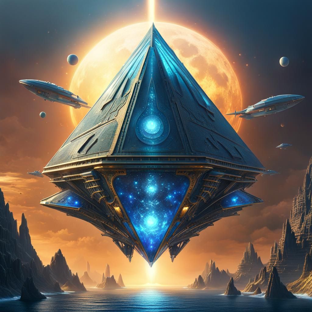 Draconian Labradorite Spaceship. intricate detail detailed matte ...