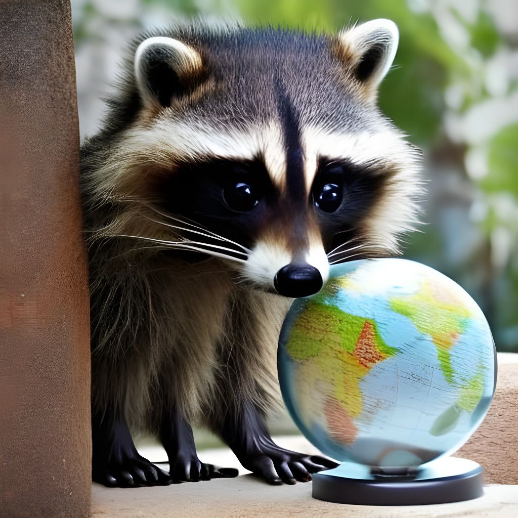 Curious Raccoon! - AI Generated Artwork - NightCafe Creator