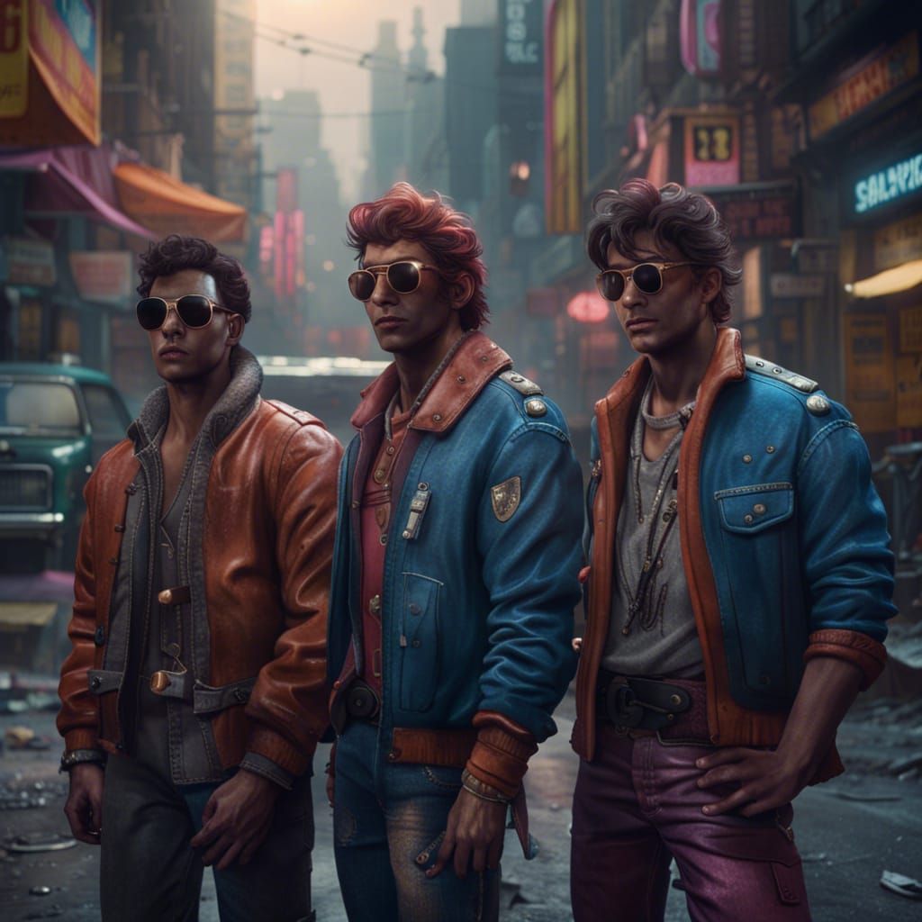 Guys in the 80s style - AI Generated Artwork - NightCafe Creator