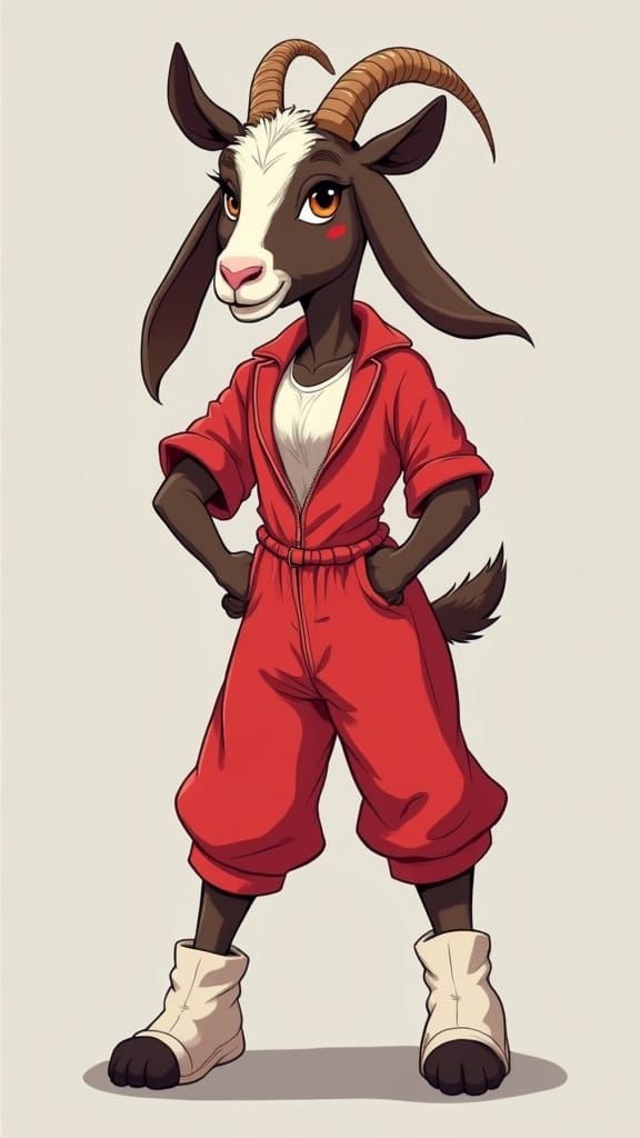 Della the Diva Goat - Vibrant Disco Goat Diva