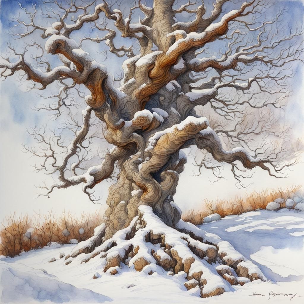 Wizened Old Tree - AI Generated Artwork - NightCafe Creator