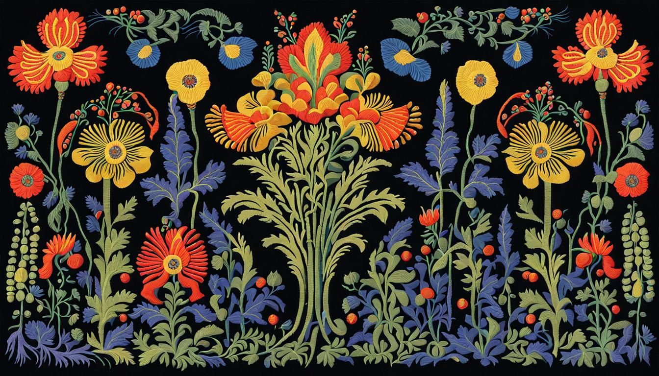 Aconitum motif - AI Generated Artwork - NightCafe Creator