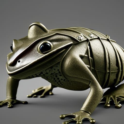 intricate silence frog in virtuoso armor in a musical hysterical morgue ...
