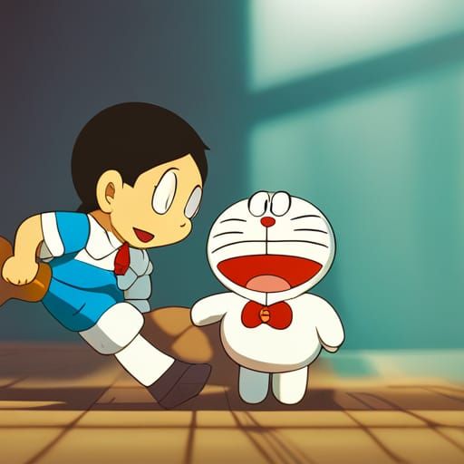 Doraemon and friend - AI Generated Artwork - NightCafe Creator