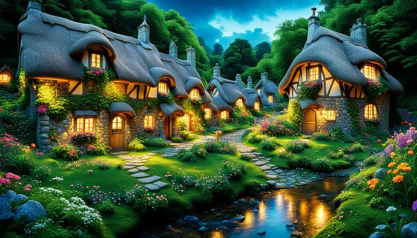 Enchanted village - AI Generated Artwork - NightCafe Creator