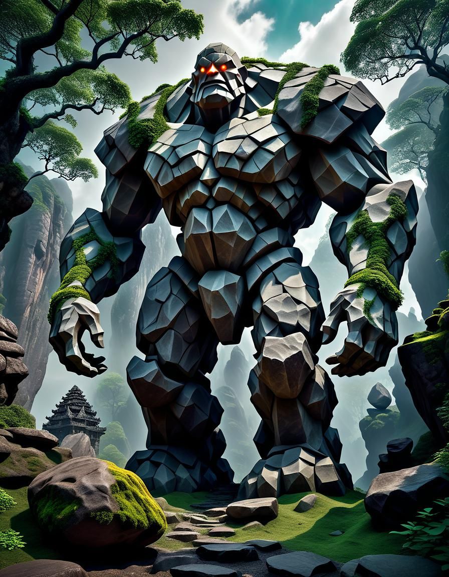 Book of Ash #3 - The Wild Machines: The Stone Golem - AI Generated ...