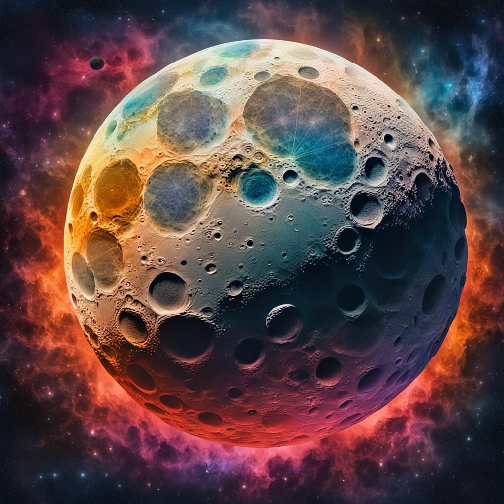 Colorful Moon - AI Generated Artwork - NightCafe Creator
