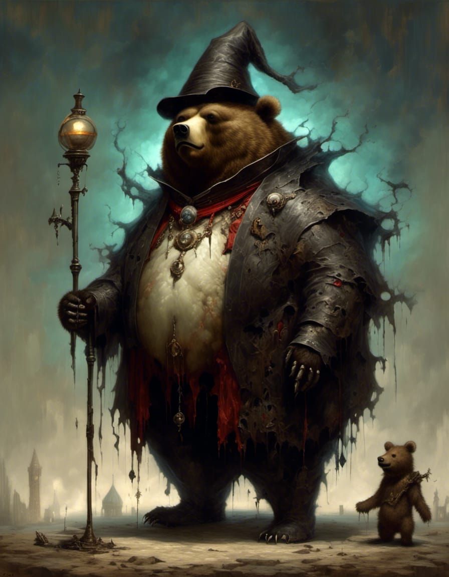 Portrait: "Dark Magical Evil Obese Wizard Bear" - AI Generated Artwork ...