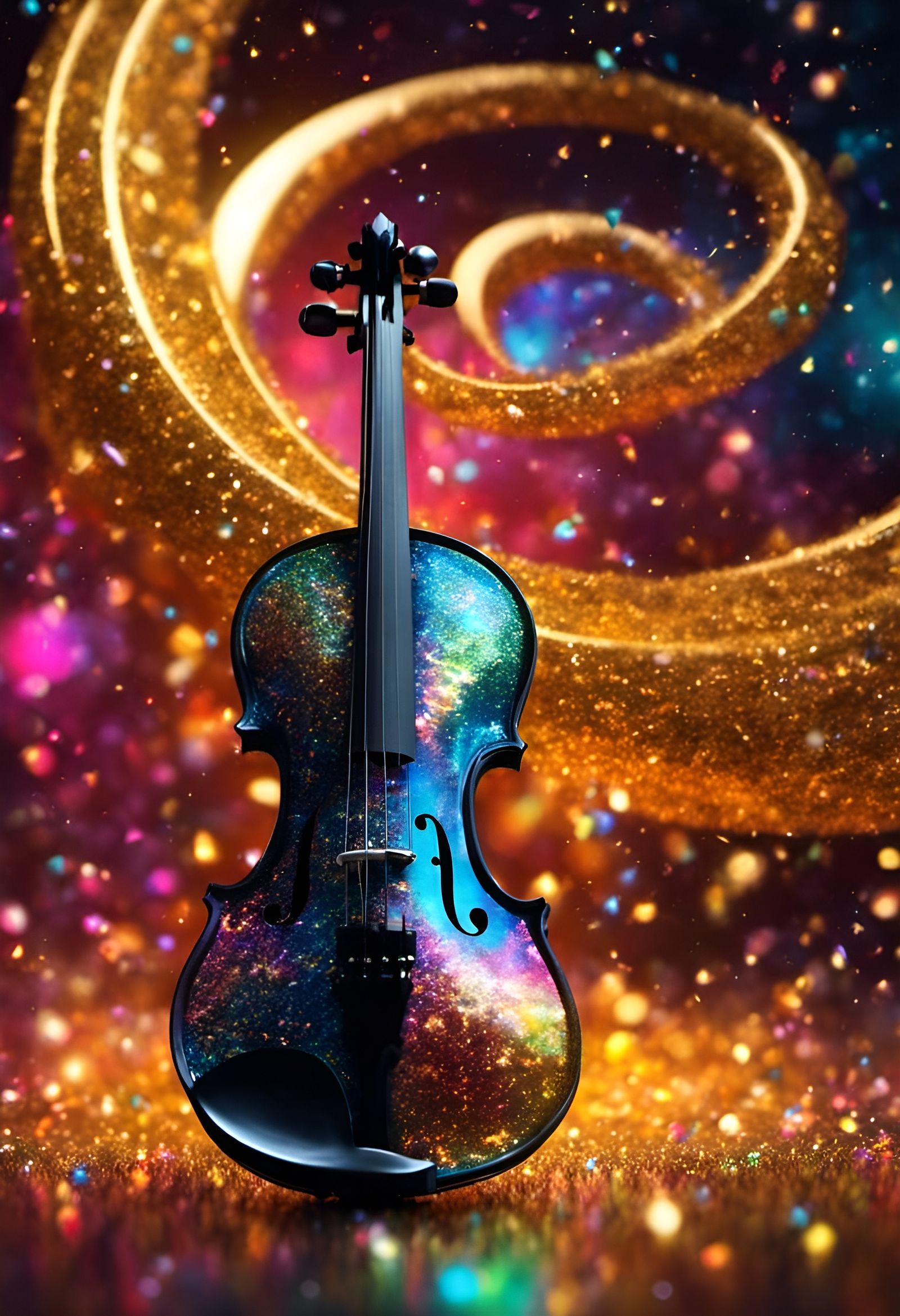 Glitter violin - AI Generated Artwork - NightCafe Creator