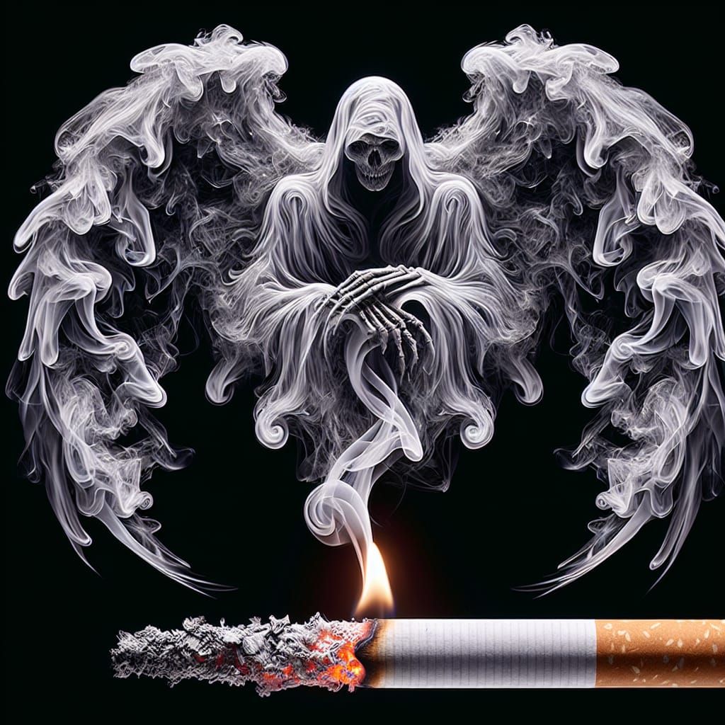 The End Result! - Grim Reaper Emerges from Burning Cigarette...
