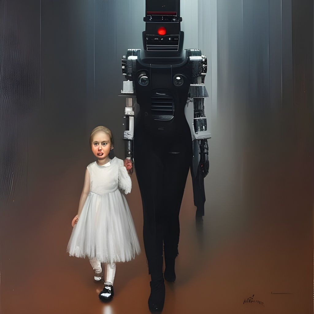 ROBOT NANNY BABYSITTER - AI Generated Artwork - NightCafe Creator