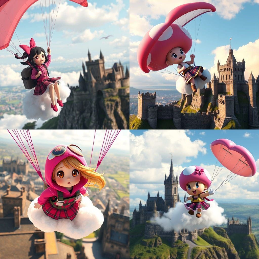Toadette Flying Over Scotland - Toadette Soars Over Edinburg...