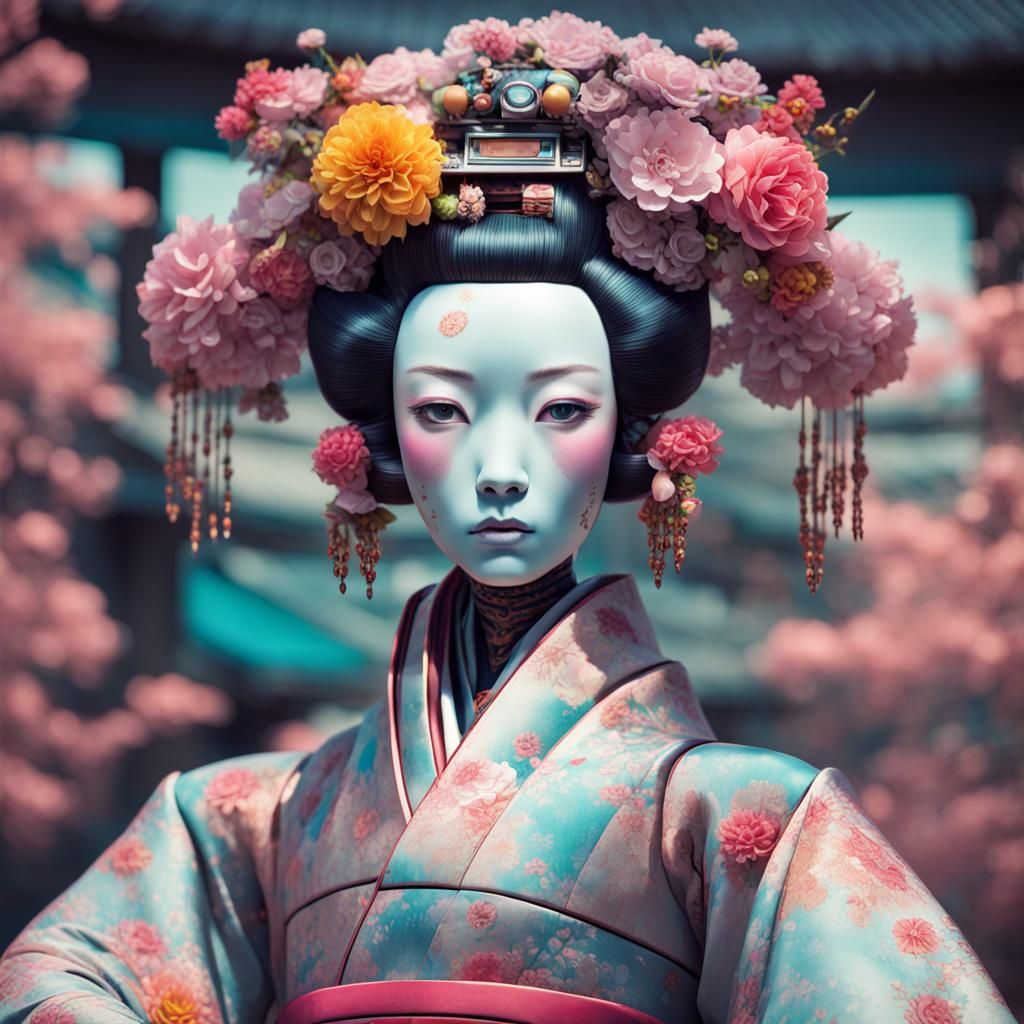 Pastel Geisha-Bot - AI Generated Artwork - NightCafe Creator