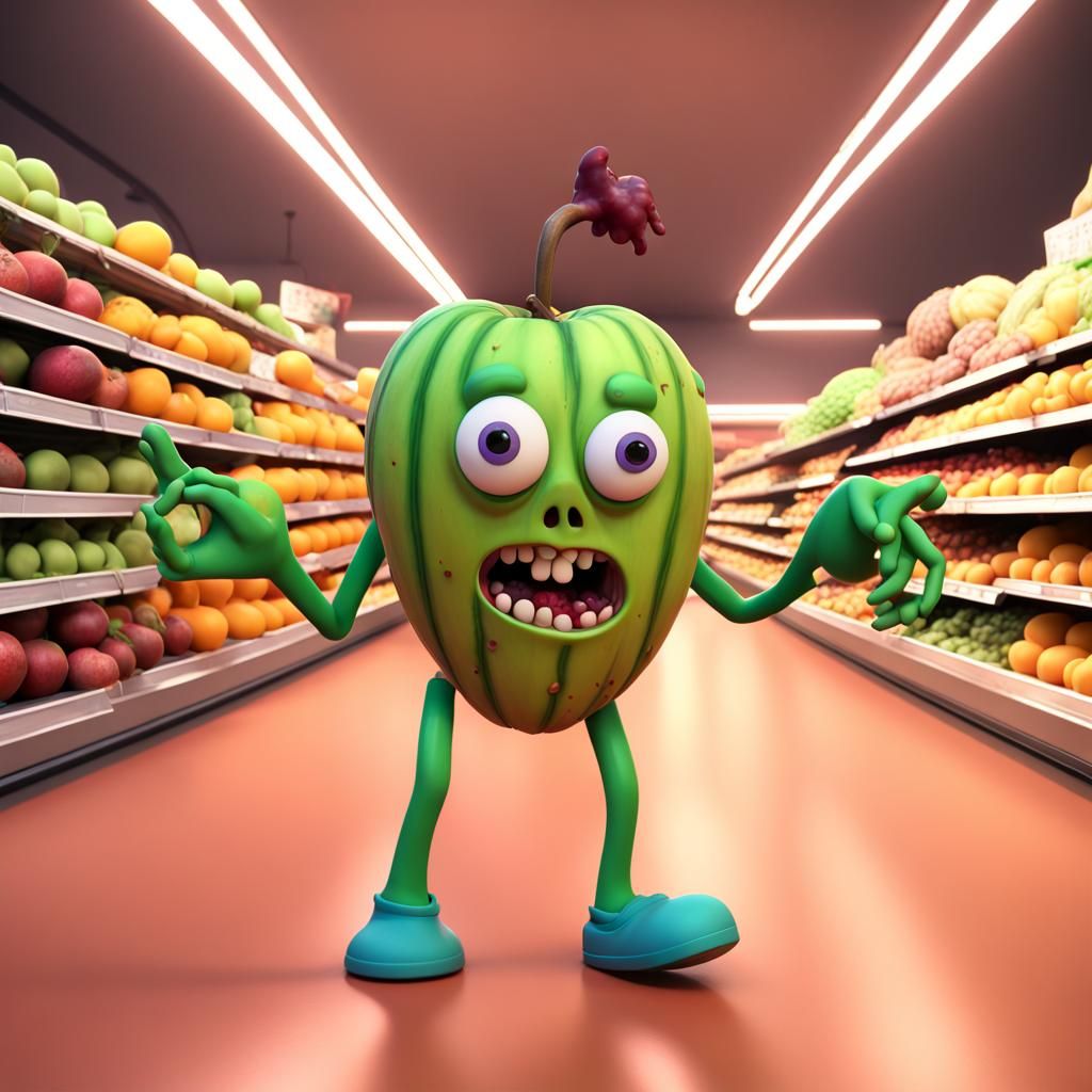 Watermelon Zombie - AI Generated Artwork - NightCafe Creator