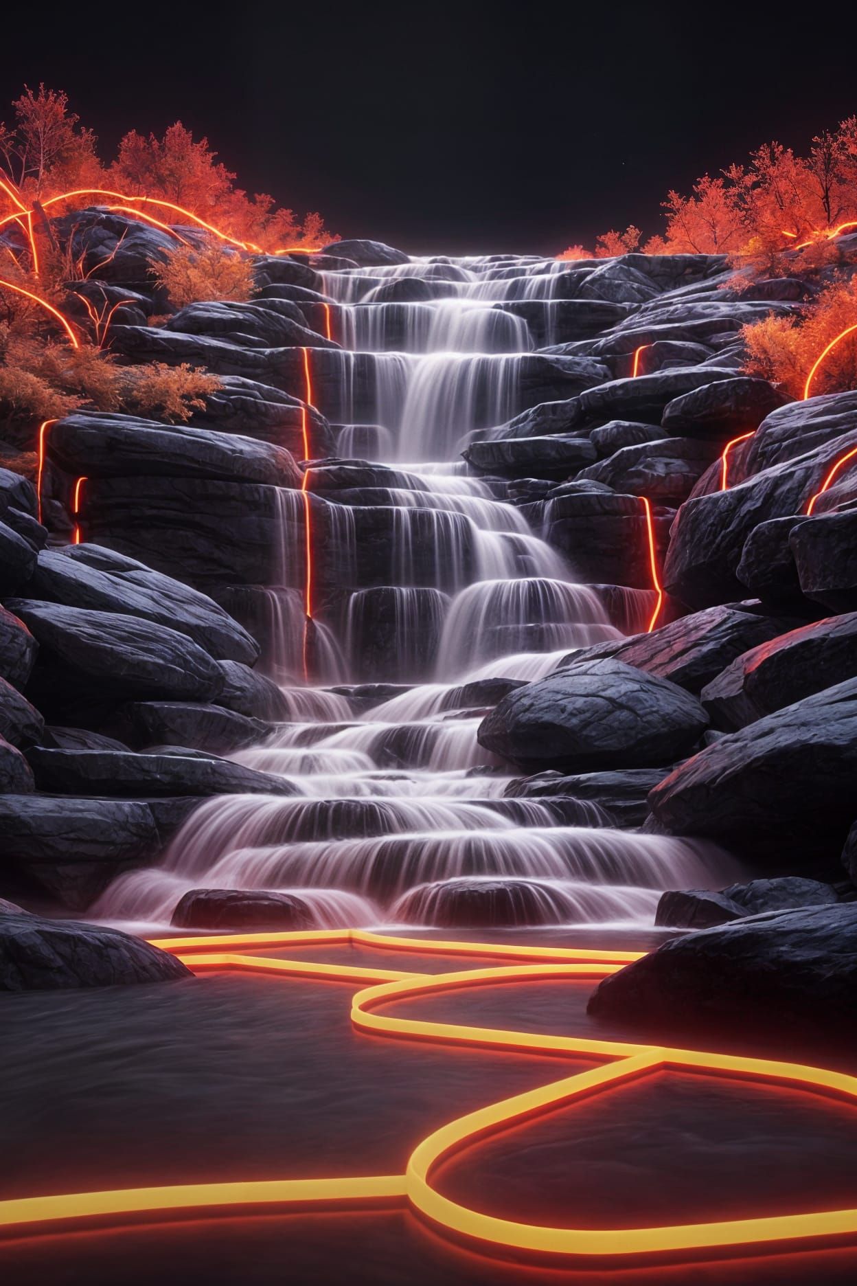 Neon waterfall - Neon waterfall