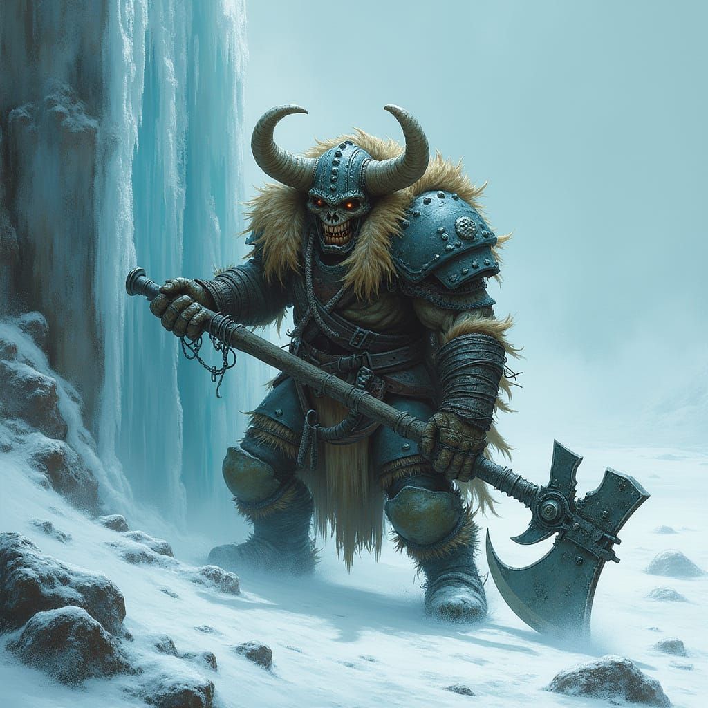 (Mythical Creature) ORC, (Tool) AXE, (Something Frozen) ICE WORLD