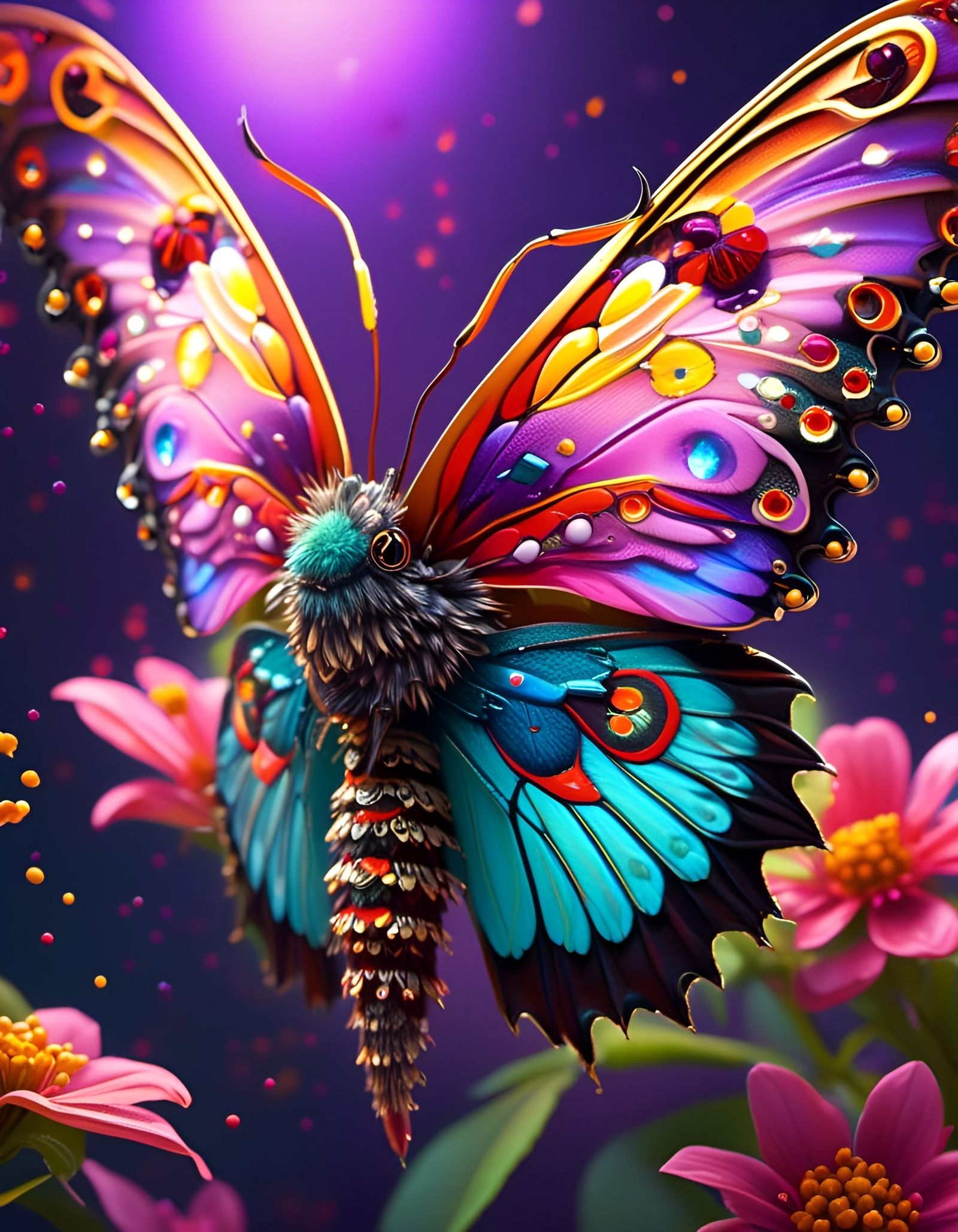 Fluffy Fairy Moth - AI Generated Artwork - NightCafe Creator