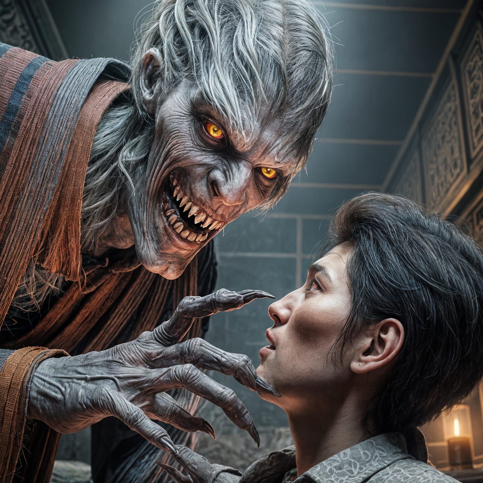 Old tormented spirit haunts an innocent young man!