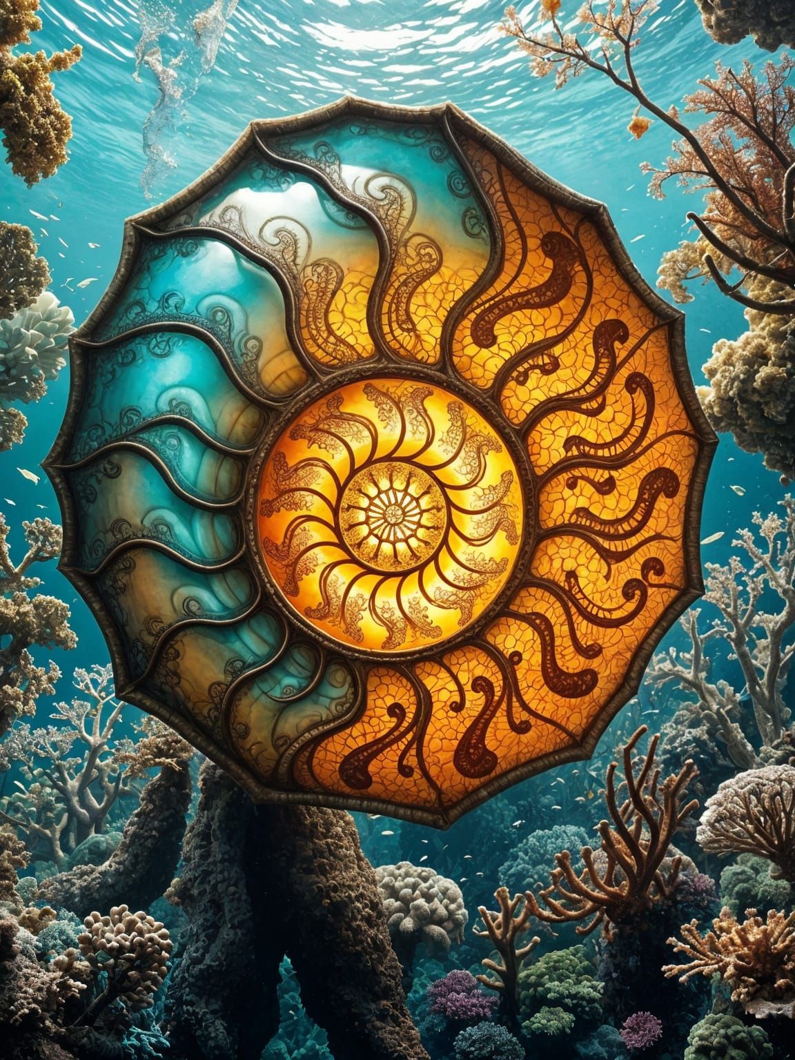 Fractals in Nature - Surreal Fractal Nautilus Shell in Art N...